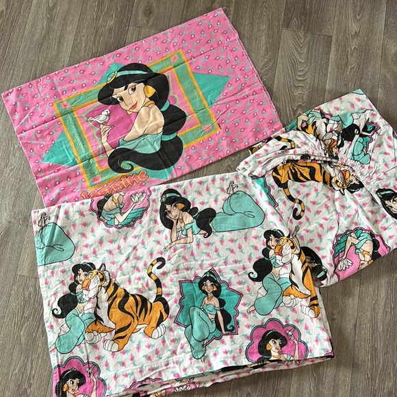 Disney | Bedding | Vintage 9s Disney Aladdin Jasmine Princess Twin Size ...